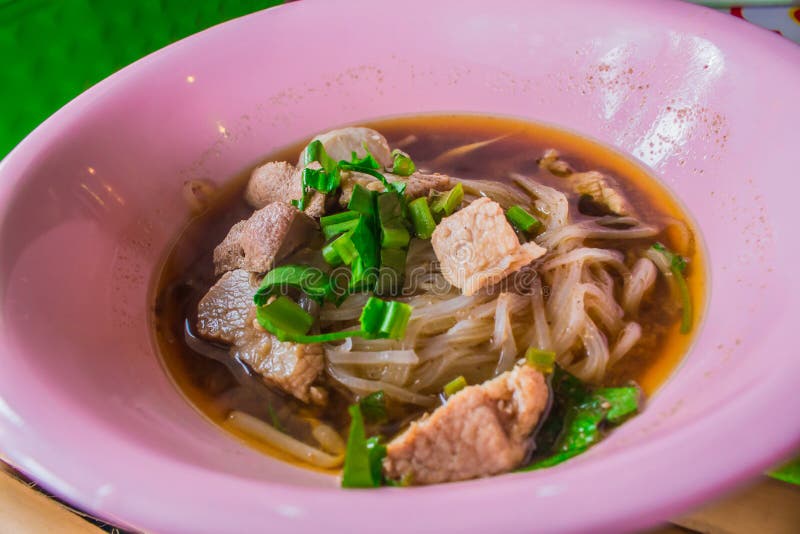 Noodles in a bowl of pink. stock photo. Image of wallpaper - 78181016