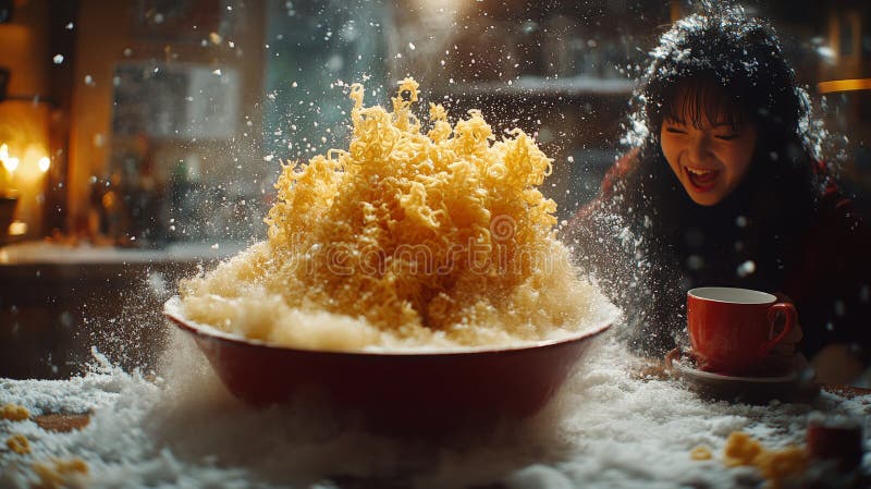 Noodles Explosion stock illustration. Illustration of flying - 346297724