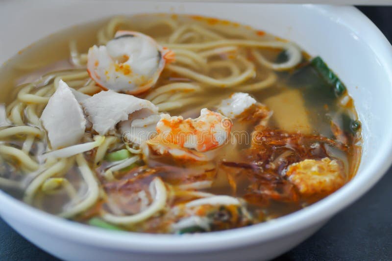 Noodles with Fish and Shrimp or Shrimp and Fish Noodles or Chinese ...