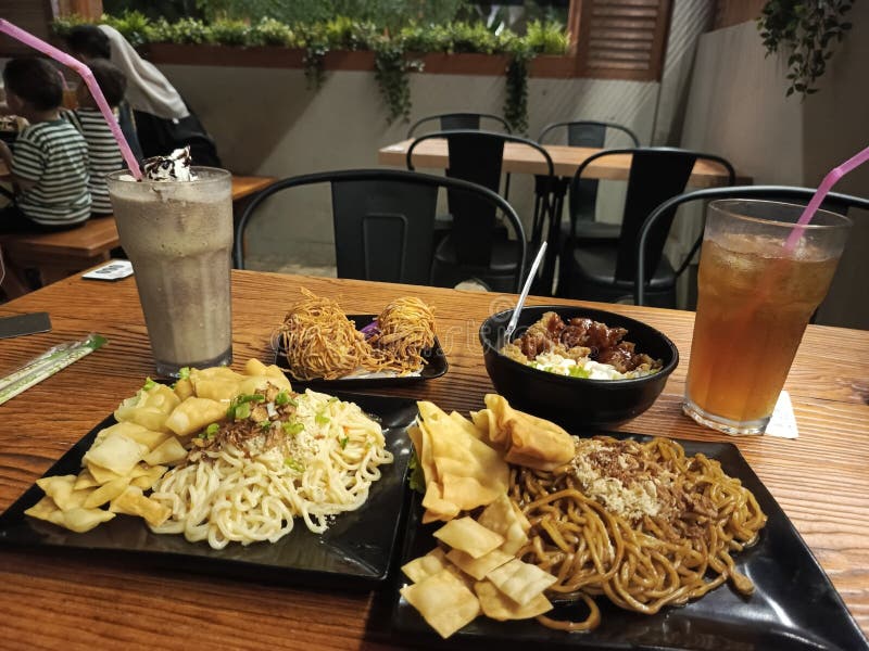 Noodles, Ice Cream, Katsu Rice and Hangout Stock Image - Image of cream ...