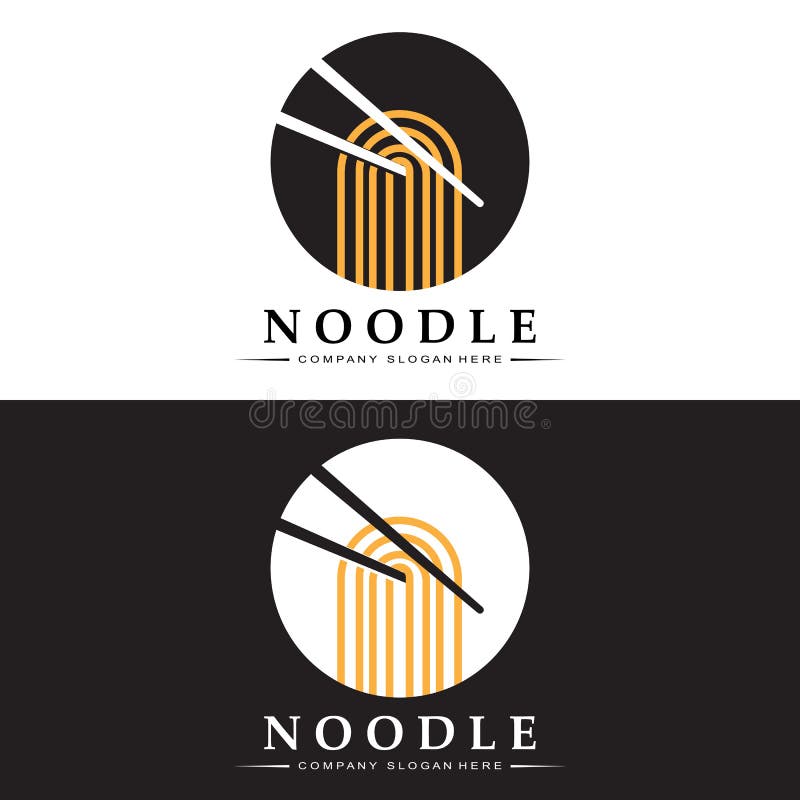 Noodles Logo Asian Food Vector Design Suitable For Ramen Noodle Shops And Restaurants Stock