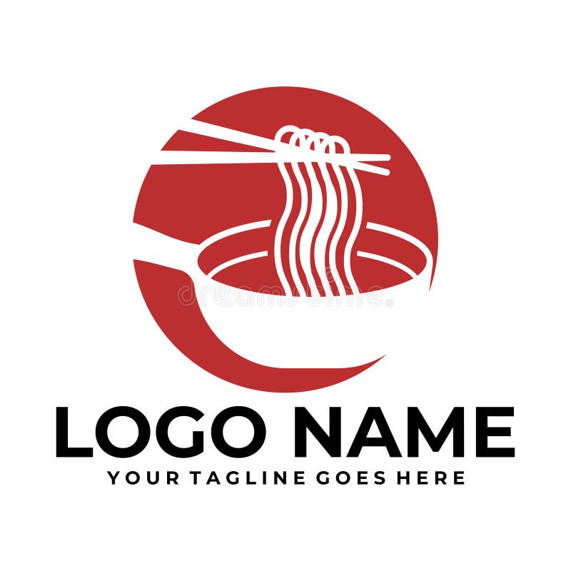 Noodles Logo Design Template for Ramen Restaurant Stock Vector ...