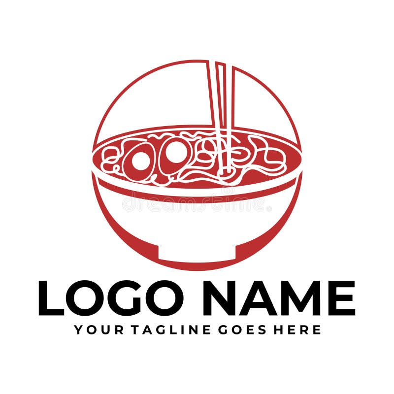 Noodles Logo Design Template For Ramen Restaurant Stock Vector Illustration Of Chopsticks