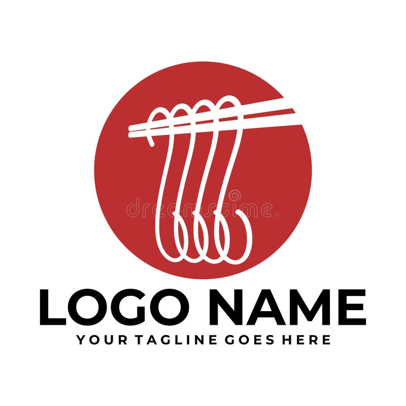Noodles Logo Design Template for Ramen Restaurant Stock Vector ...
