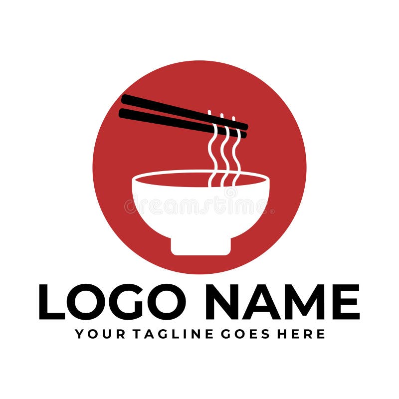 Noodles Logo Design Template for Ramen Restaurant Stock Vector ...