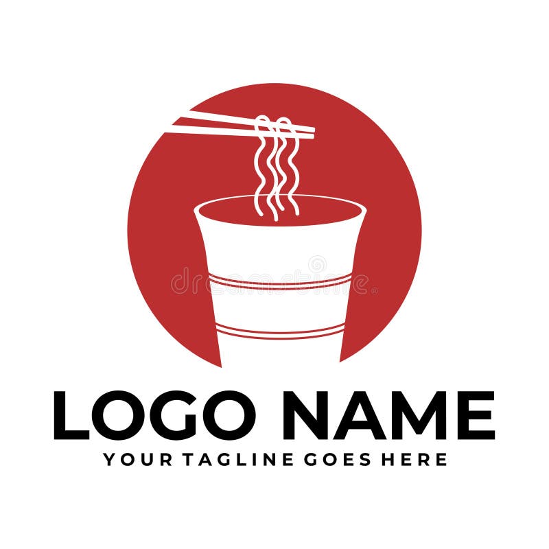Noodles Logo Design Template for Ramen Restaurant Stock Vector ...