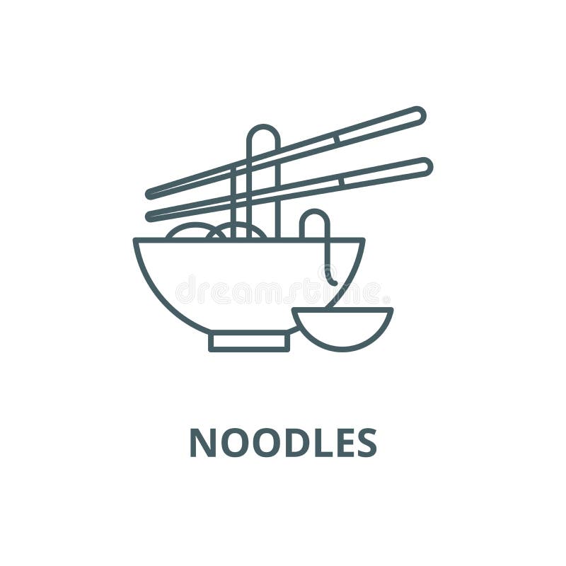 Noodles Vector Line Icon, Linear Concept, Outline Sign, Symbol Stock ...