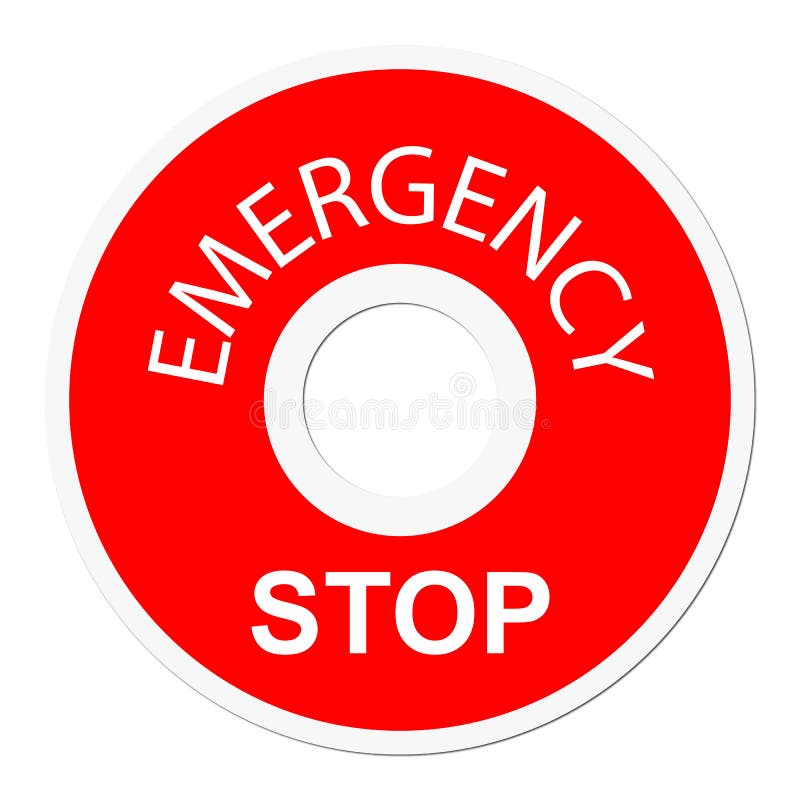 Symbool Voor Drukknop Noodstop, Vectorillustratie, Isoleren Op Wit ...