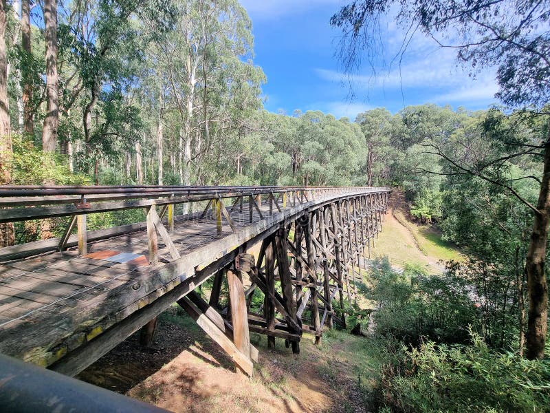 Trestle Bridge stock image. Image of green, trestle, track - 97426171