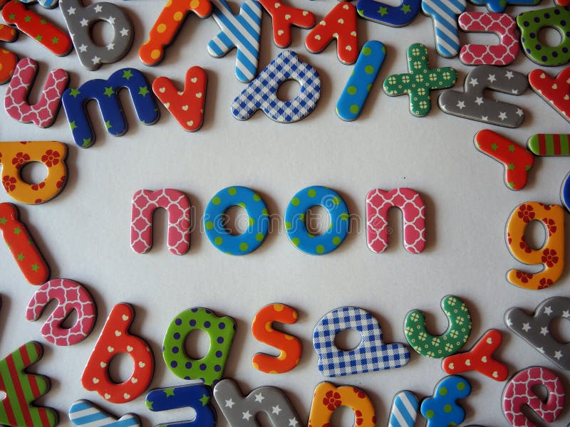 Noon Banner Colorful Letters Stock Photos - Free & Royalty-Free Stock ...