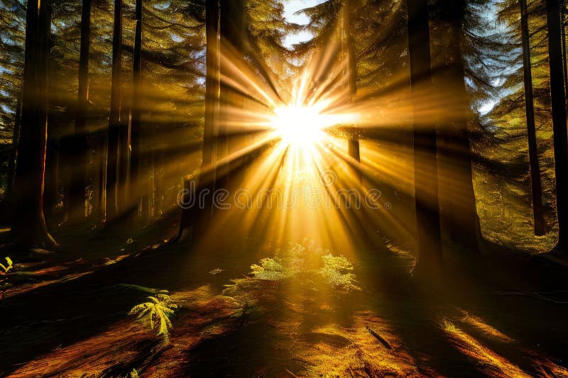 Noon Sun Rays Bright Intense Sun Rays at Midday Casting Sharp De Stock ...