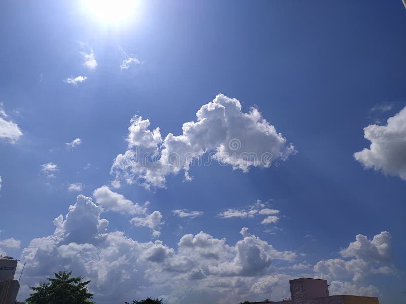 Noon time with clouds stock photo. Image of clouds, beautiful - 195180100