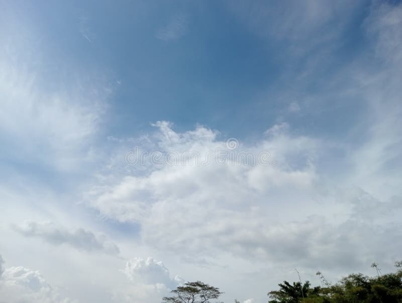 Noon Weather with Clear Clouds in the Sky Stock Image - Image of ...