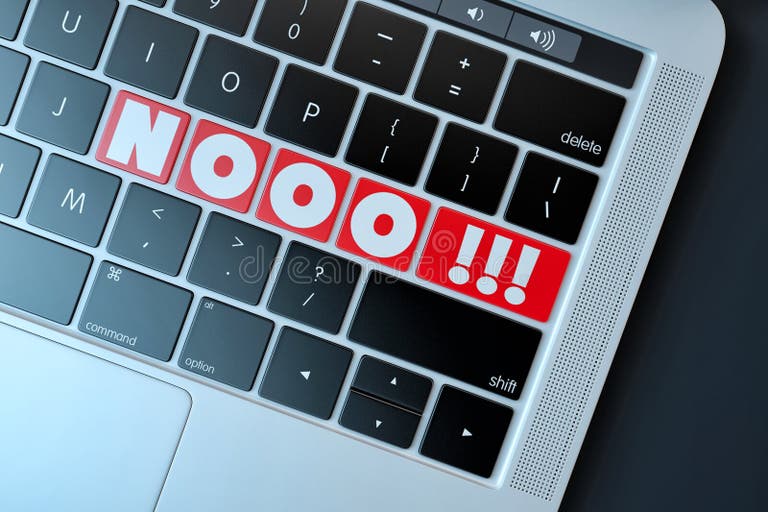 NOOO!!! Text Sign on Computer Keyboard. 3d Illustration Stock ...