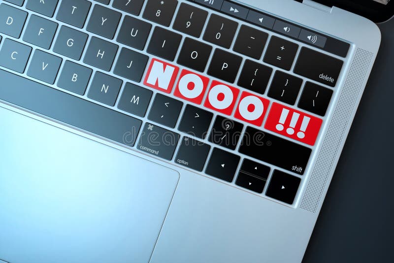 NOOO!!! Text Sign on Computer Keyboard. 3D Rendering Stock Illustration ...