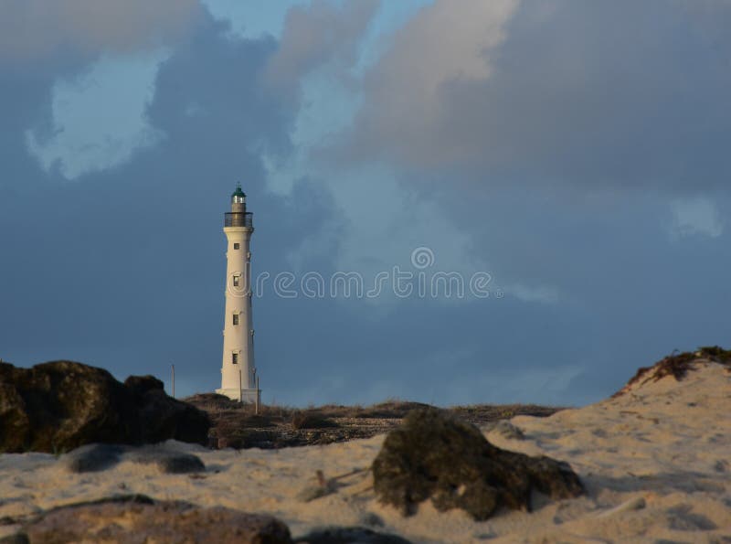 Aruba Lighthouse stock photo. Image of lighthouse, landscape - 73009098