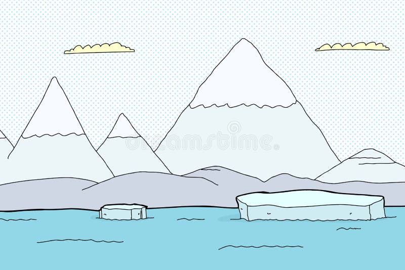 Noordpool landschap stock illustratie. Illustration of grafisch - 12149136