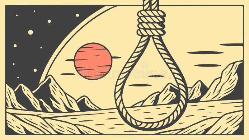 Noose Hanging Against a Dramatic Sunset Sky, Vector Design Generative ...