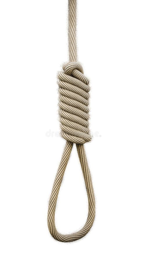 Noose Isolated on White Background Stock Illustration - Illustration of ...