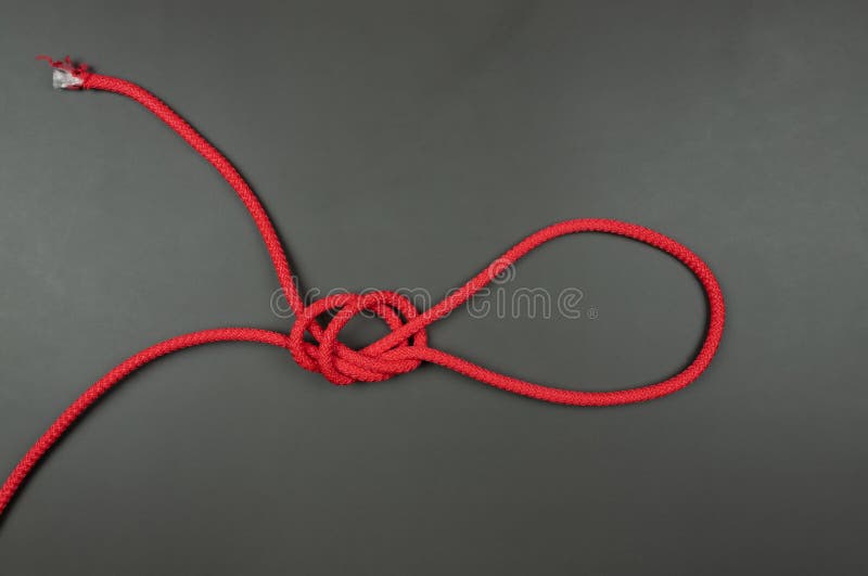 Noose from Red Rope on a Gray Background, Close-up,top View Stock Photo ...