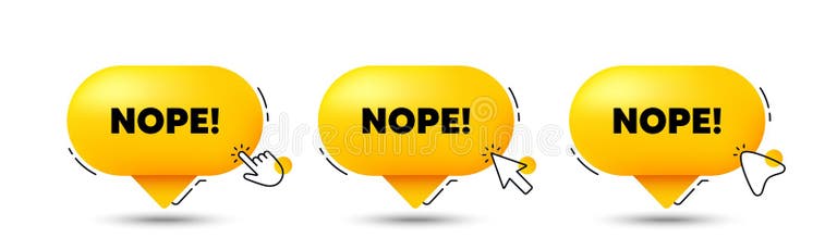Nope Tag. Negative Answer Text. Click Here Buttons. Vector Stock ...
