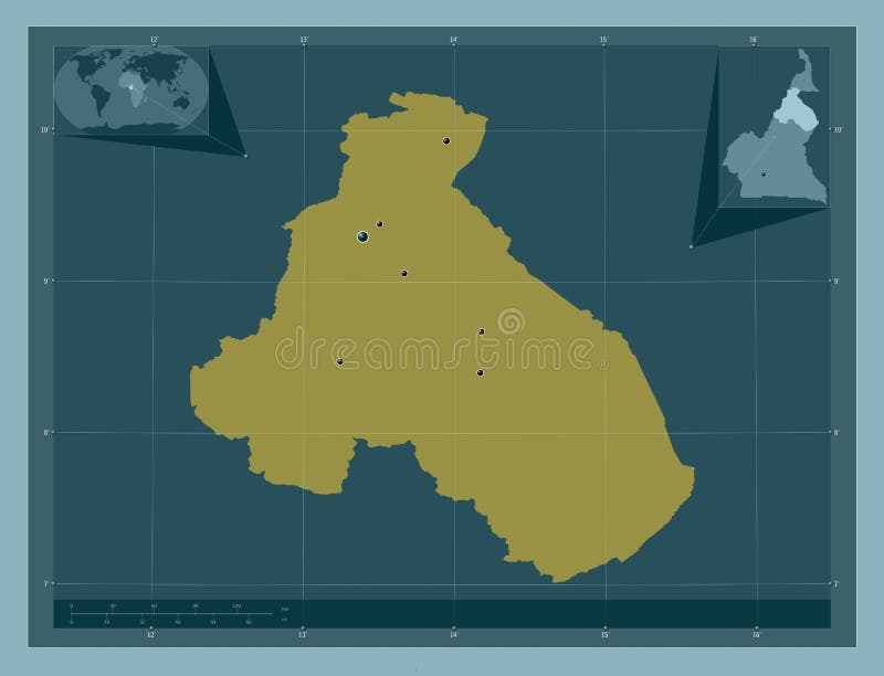 Nord, Cameroon. Solid. Major Cities Stock Illustration - Illustration ...
