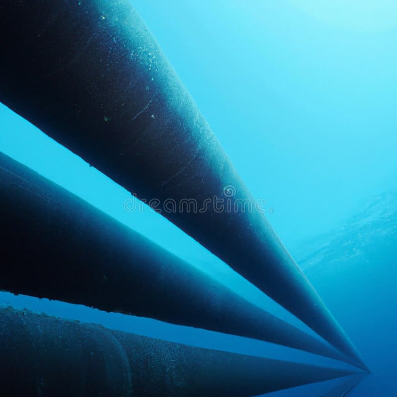 Nord Stream Gas Pipeline Underwater Imaginary Illustration Stock ...