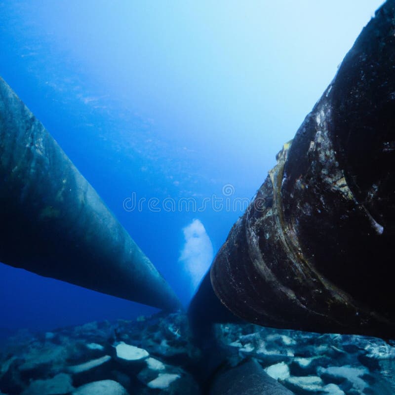 Nord Stream Gas Pipeline Underwater Imaginary Illustration Stock ...