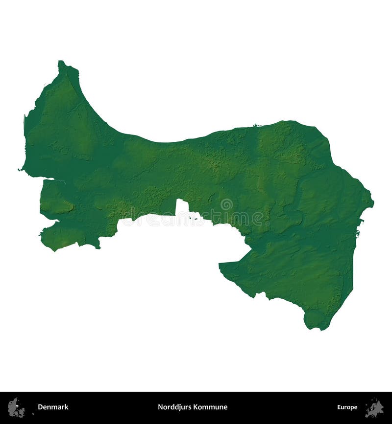 Norddjurs Kommune, Denmark, Isolated on White. Physical Stock ...