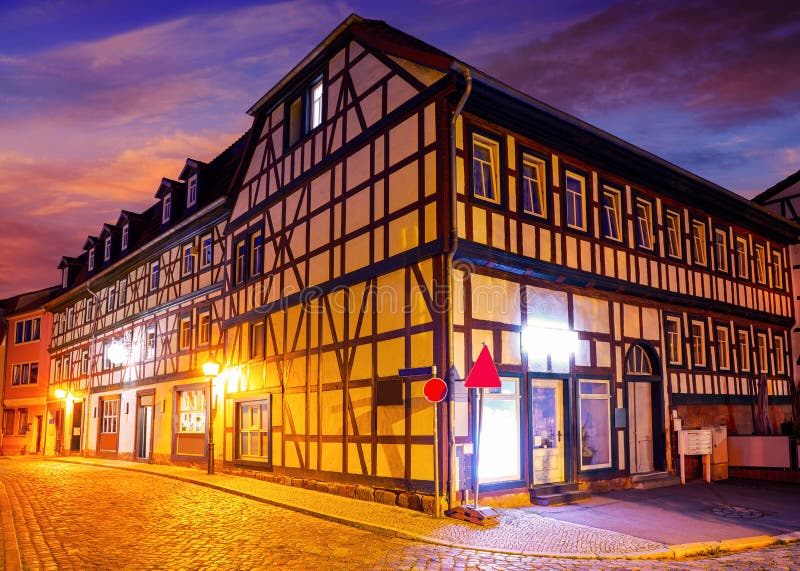 Nordhausen City at Night in Thuringia Germany Stock Photo - Image of ...