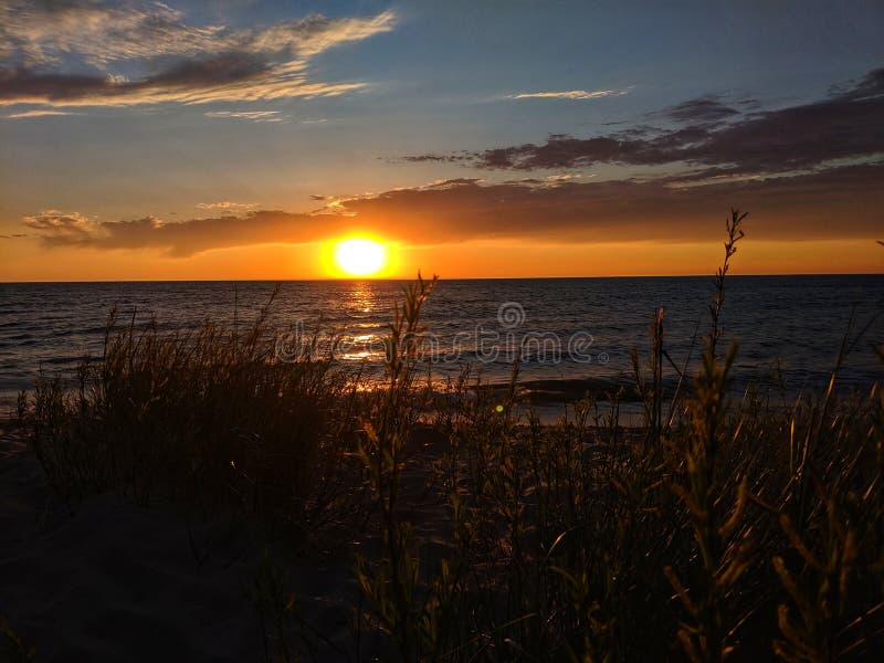 Sunset in Michigan stock photo. Image of spring, nature - 10083728