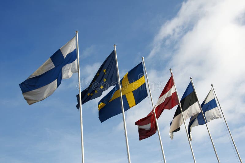 Nordic and baltic flags stock photo. Image of freedom - 12966792