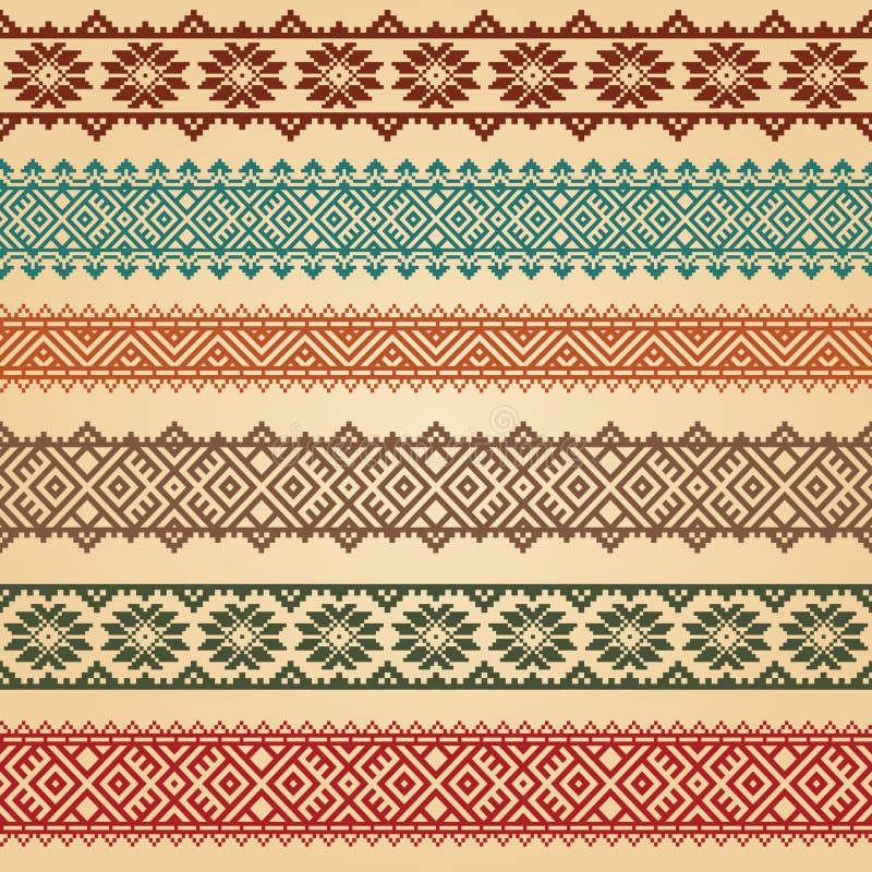 Nordic Border Decoration Elements Stock Vector - Illustration of ...