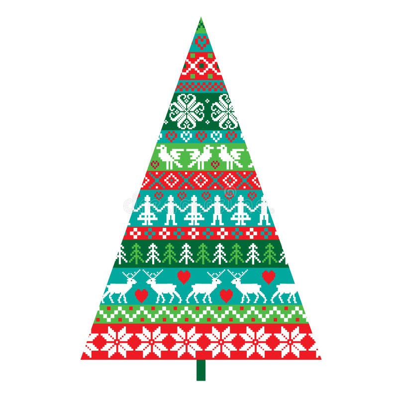 Nordic christmas tree stock illustration. Illustration of december ...