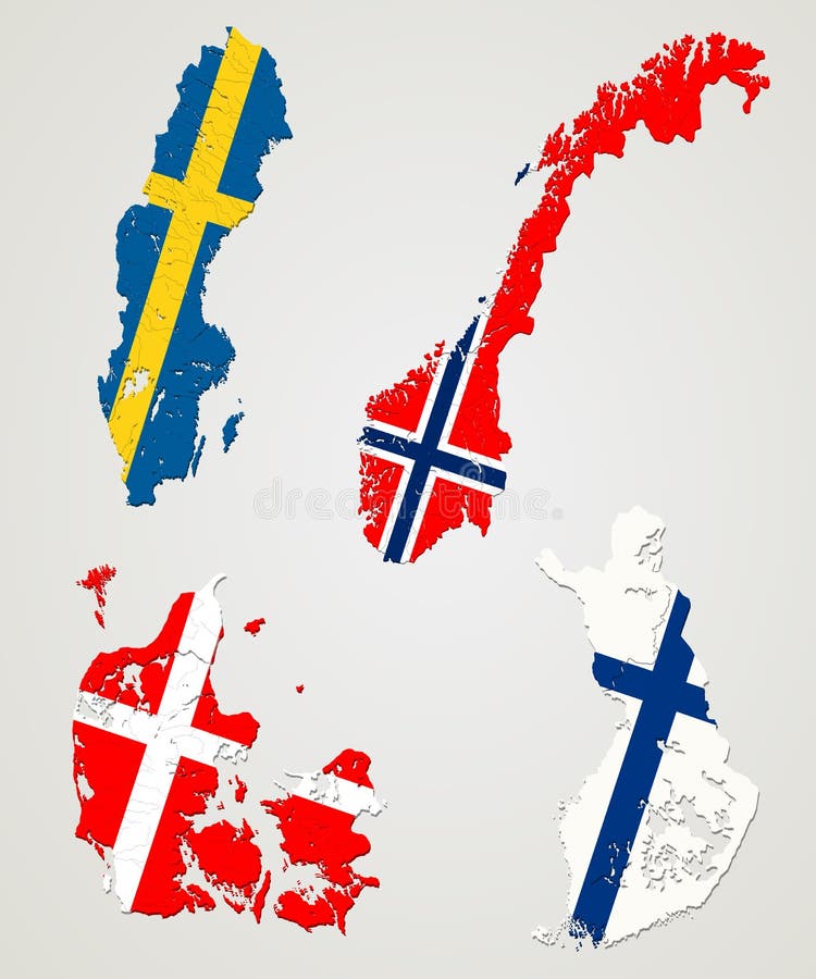 Nordic countries stock vector. Illustration of flag, nordic - 24975664