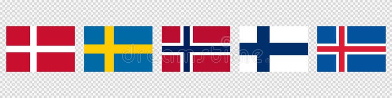 Nordic Countries Flag Icon Set Stock Illustration - Illustration of ...