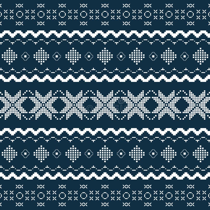 Nordic Knitted Seamless Pattern Stock Vector - Illustration of ...