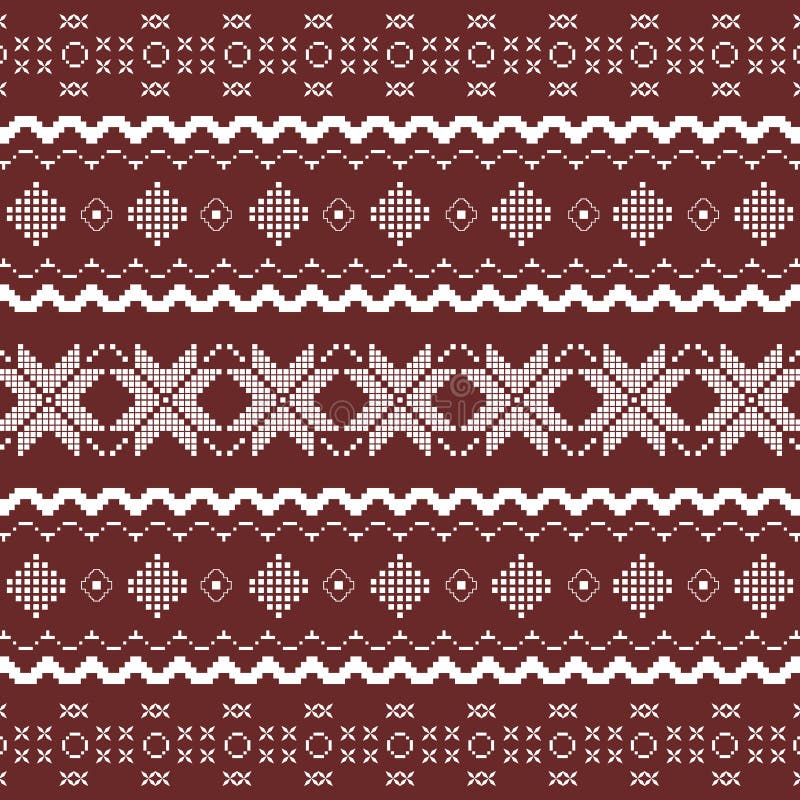 Nordic Knitted Seamless Pattern. Stock Vector - Illustration of ...