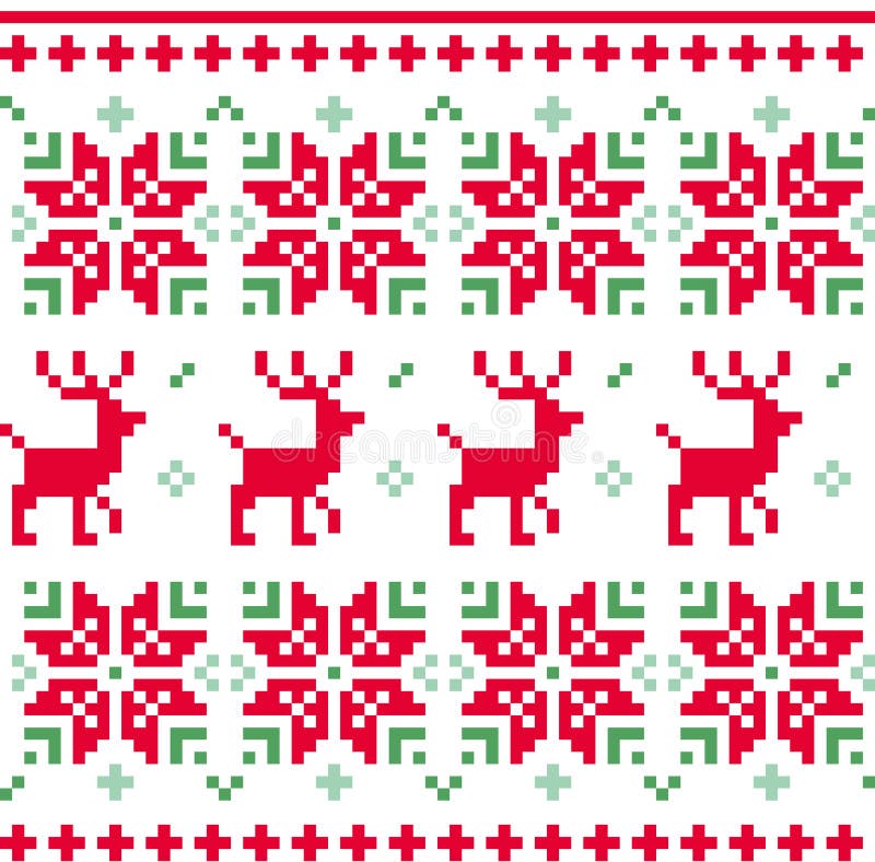 Nordic Seamless Knitted Christmas Pattern Vector Stock Vector ... Nordic Seamless Knitted Christmas Pattern Vector Stock Vector ...