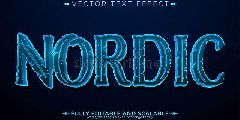 Nordic Text Effect, Editable Scandinavian and Winter Customizable Font ...