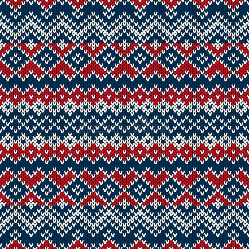 Nordic Traditional Fair Isle Style Seamless Knitted Pattern Stock ...