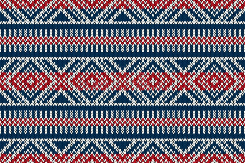 Nordic Traditional Fair Isle Style Seamless Knitted Pattern Stock ...