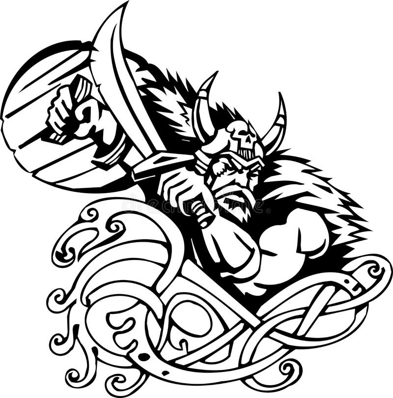 Nordic Viking - Vector Illustration. Vinyl-ready. Stock Vector ...
