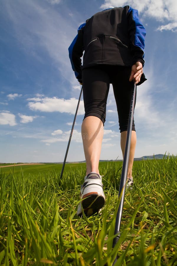 Nordic walking 3 stock image. Image of person, journey - 5012949