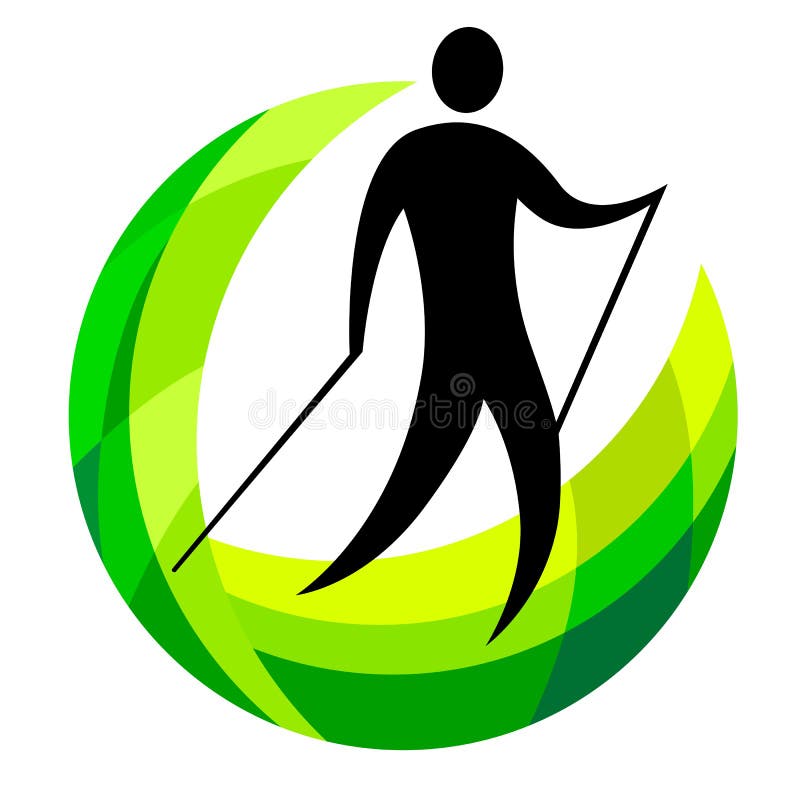 Nordic Walking Logo in Vector Quality. Stock Vector - Illustration of ...