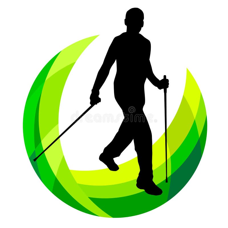 Nordic Walking Logo in Vector Quality. Stock Vector - Illustration of ...