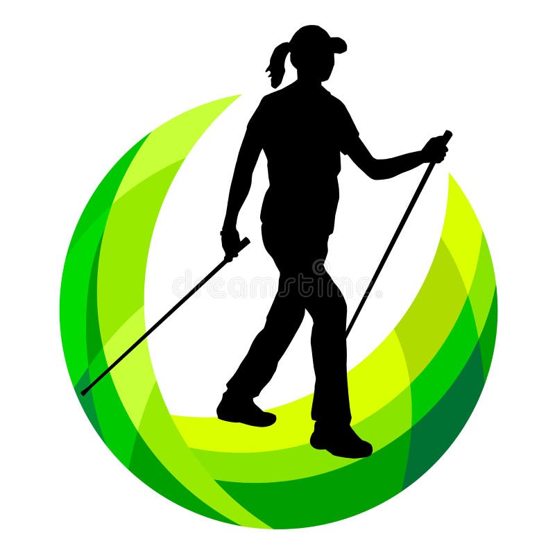 Nordic Walking Logo in Vector Quality. Stock Vector - Illustration of ...