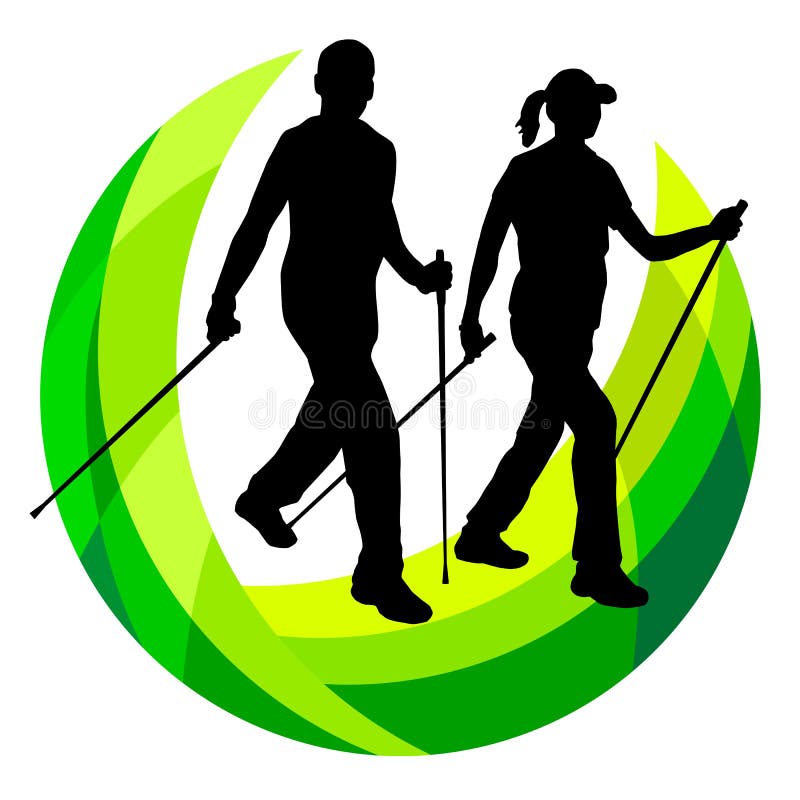 Nordic Walking Logo in Vector Quality. Stock Vector - Illustration of ...