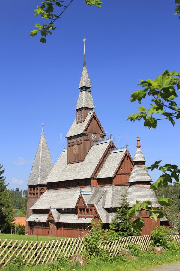 Nordic wood church stock photo. Image of roof, decorative - 23724702
