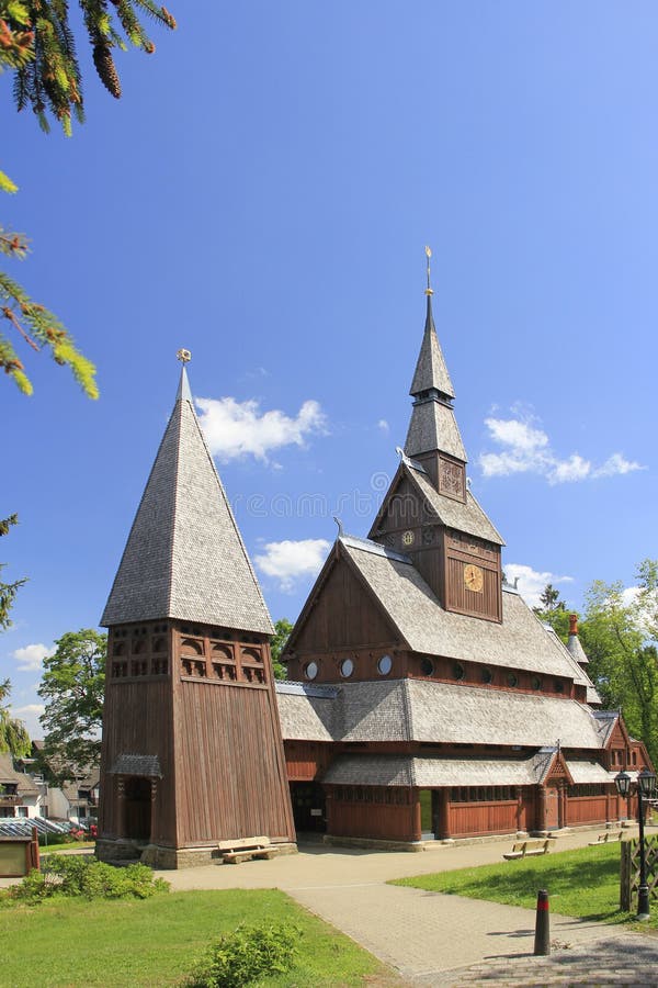 Nordic wood church stock image. Image of blue, picturesque - 23724735
